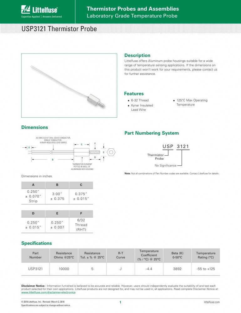 USP3121 technical document page