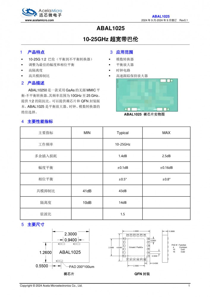 ABAL1025 technical documentation page 1