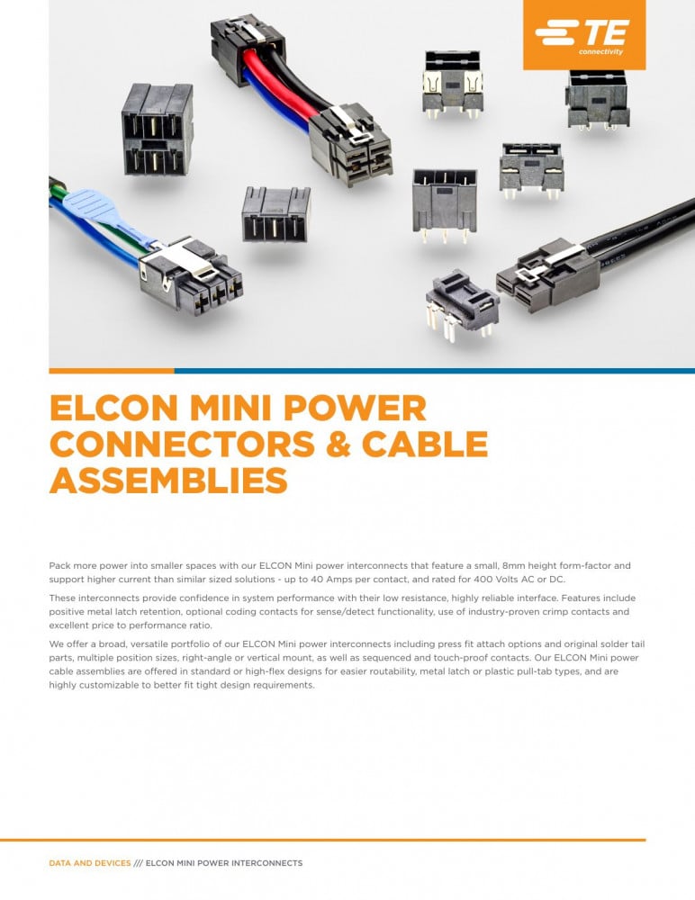 TE Connectivity ELCON Mini document page 1