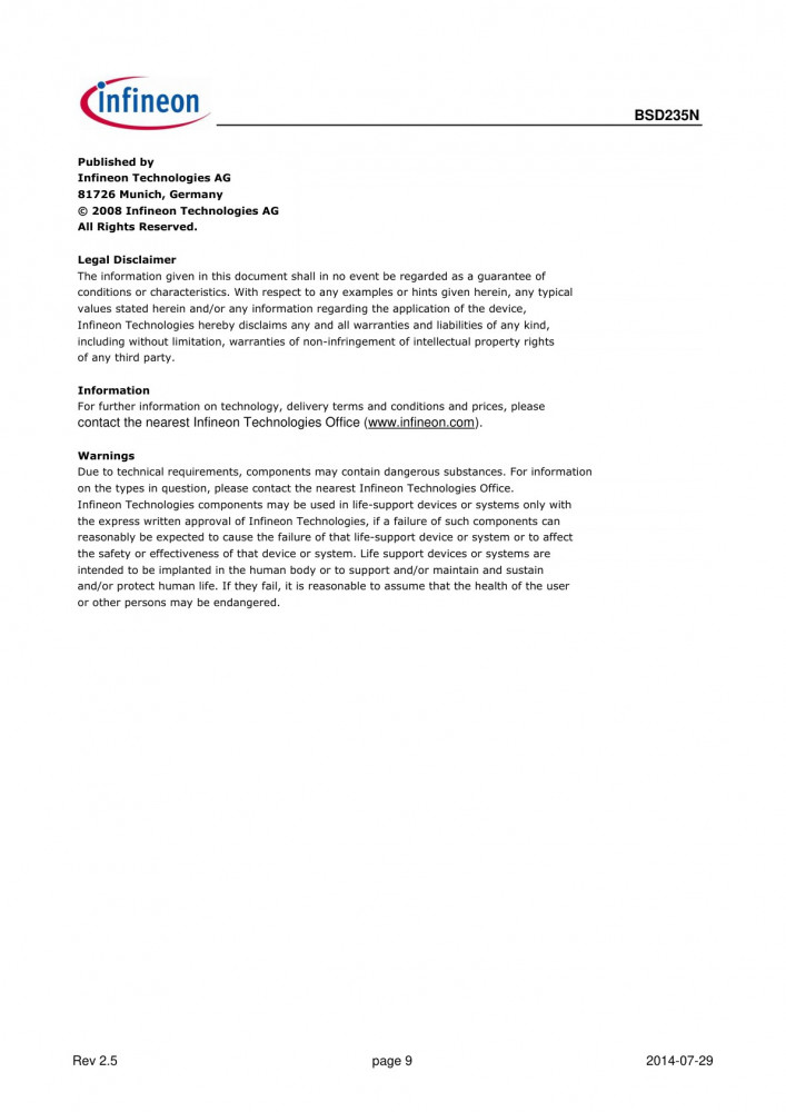 BSD235N datasheet page 9