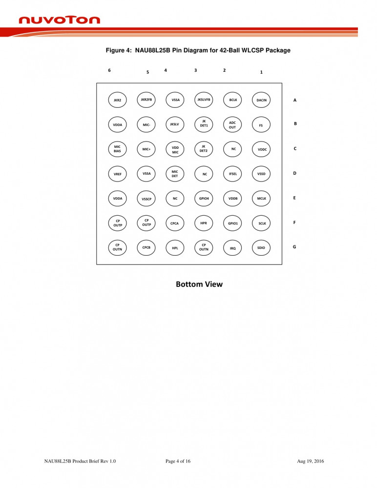 NAU88L25 technical document page 4