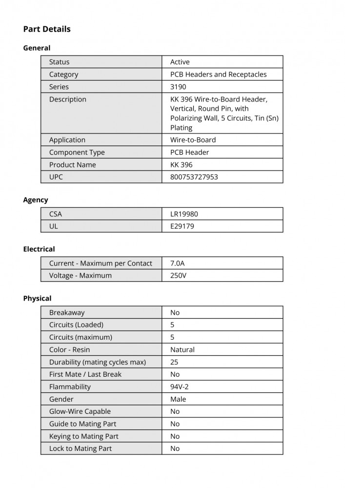 MOLEX 26192051 technical document page 2