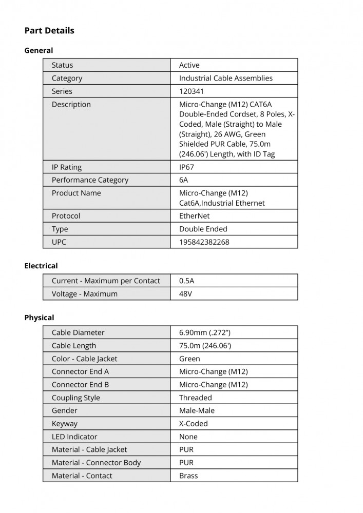 Molex customer drawing page 2, family reference