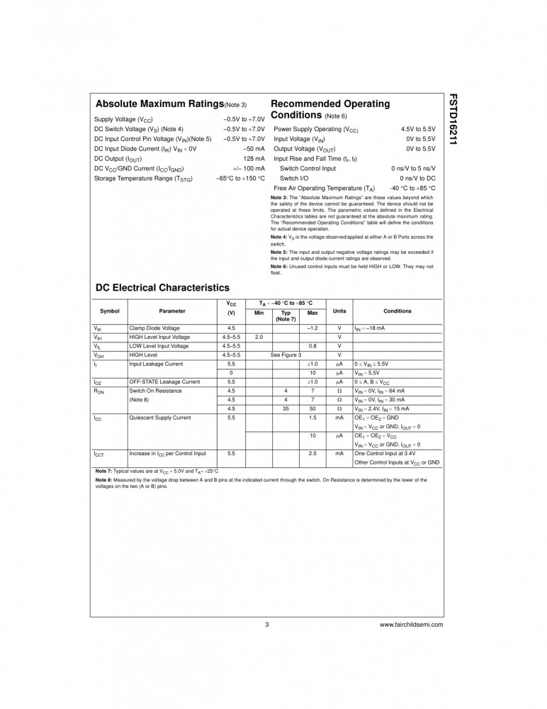 FSTD16211 datasheet preview, page 4