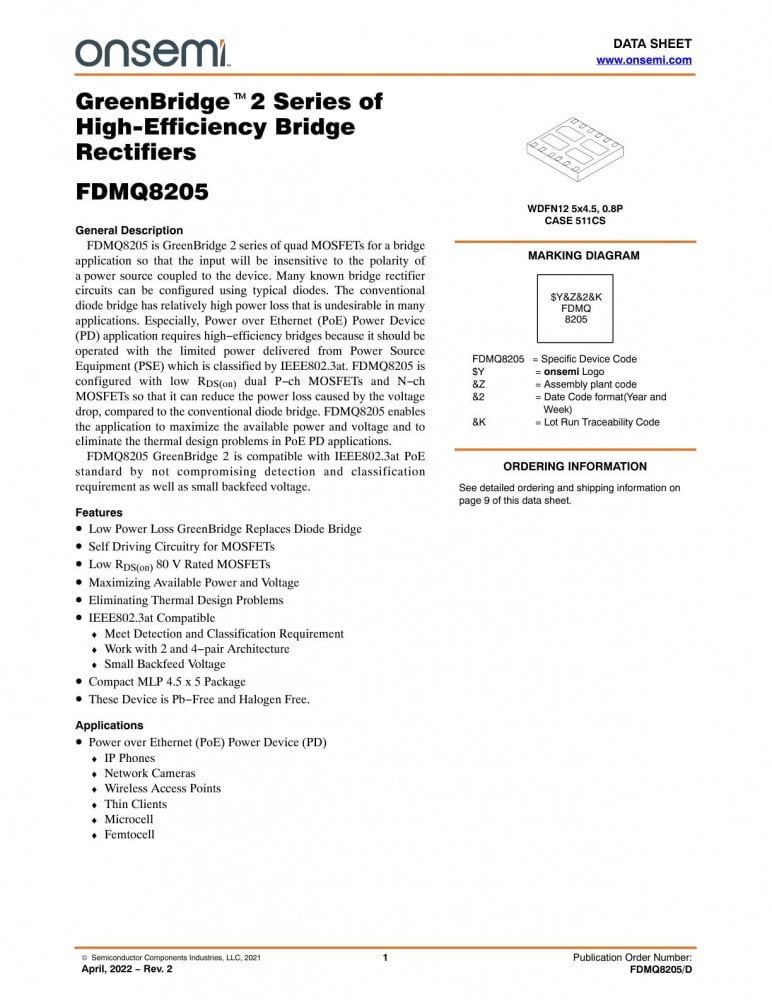 FDMQ8205 datasheet page 1