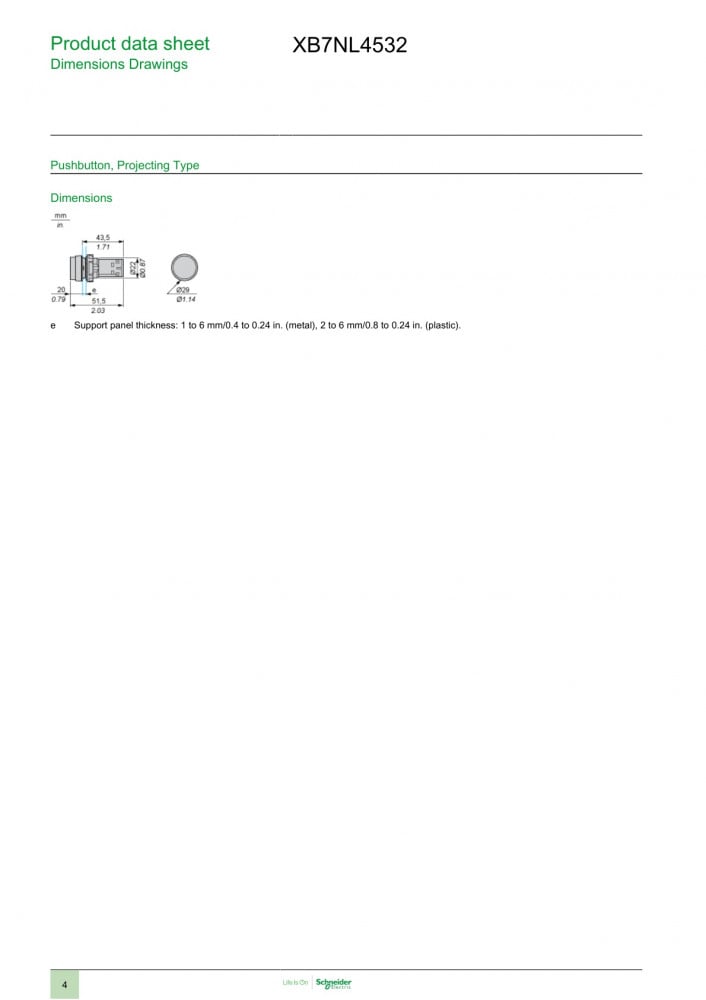 XB7NL4532 technical document page 4