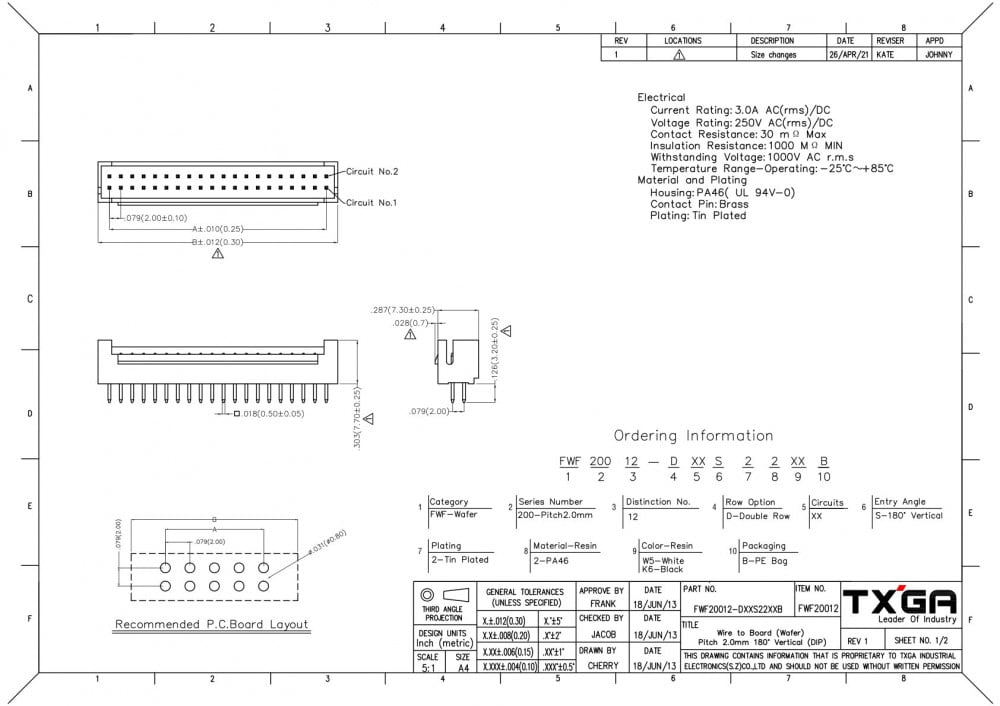 FWF20012-D36S22W5B technical drawing page 1