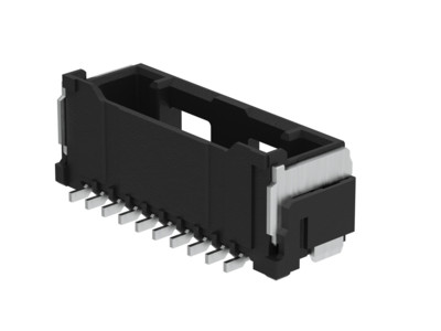 1.50mm Pitch, CLIK-Mate PCB Receptacle, Single Row, Surface Mount, Vertical, Tin Plating, Positive Lock, with Pick-and-Place Polyimide Tape, 14 Circuits, Blue