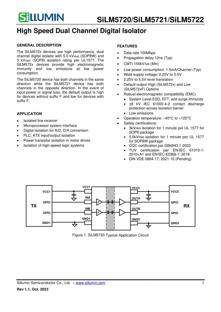 SiLM572x technical document page 1