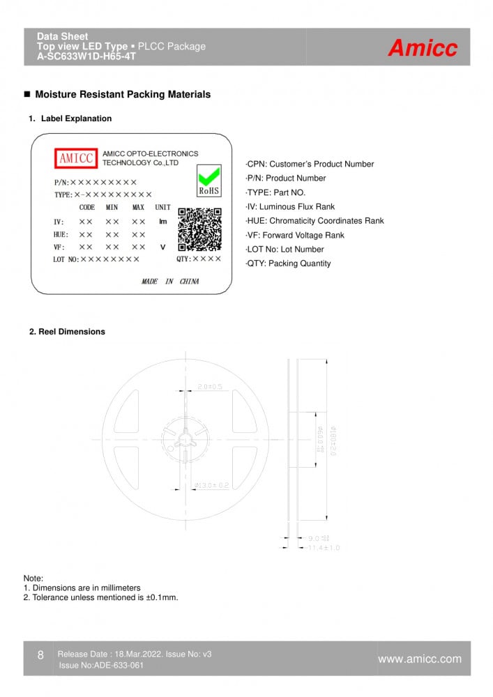 A-SC633W1D-H65-4T datasheet page 8