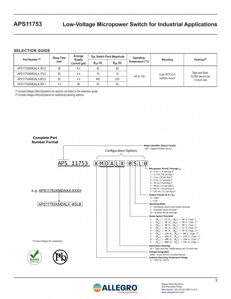 APS11753 datasheet page 2