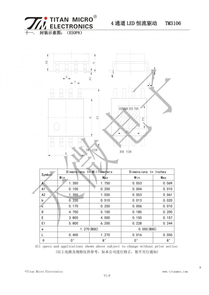 TM3106 datasheet page 8