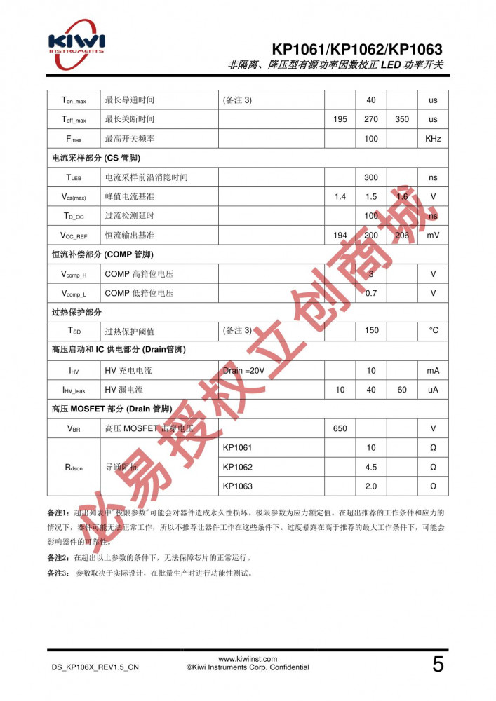 KP1062SPA datasheet page 5