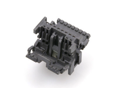 PROPOSED REPLACEMENT: MINI50 GEN II UNSEALED RECEPTACLES (206523 SERIES); Mini50 Unsealed Receptacle, Dual Row, Bridged, with CPA, 16 Circuits, EcoPaXX Resin, Polarization Option C, Dark Gray