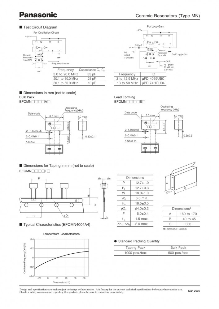 Panasonic EFO-MN5004A4 datasheet page 2