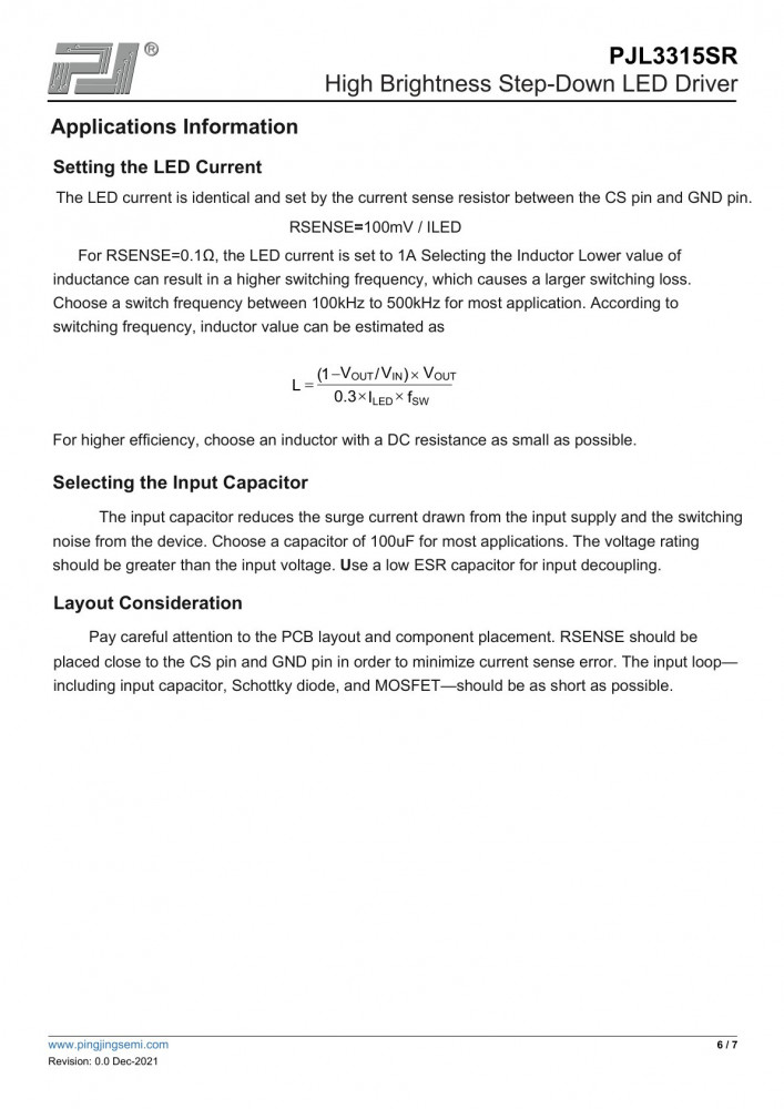 PJL3315SR datasheet page 6