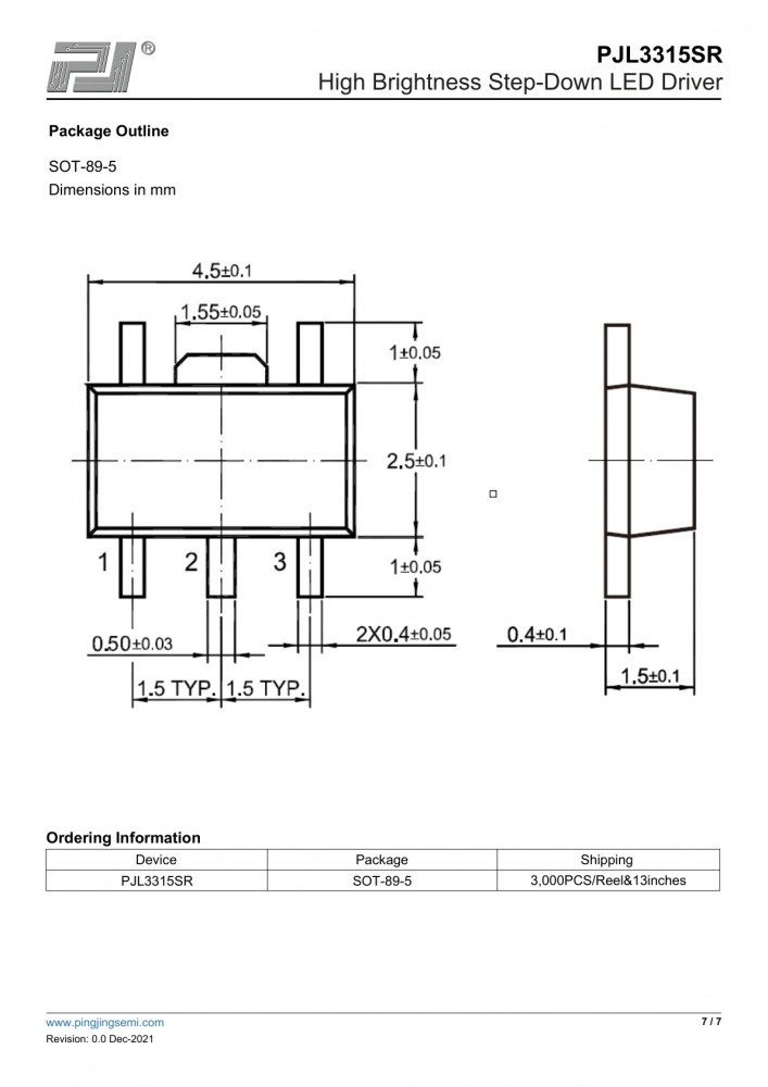 PJL3315SR datasheet page 7