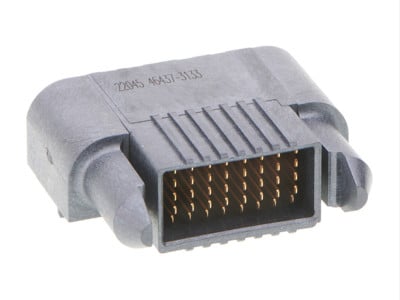 EXTreme Ten60Power Right-Angle Receptacle with Side Guides, 15 Signal Circuits, Press Fit Tail