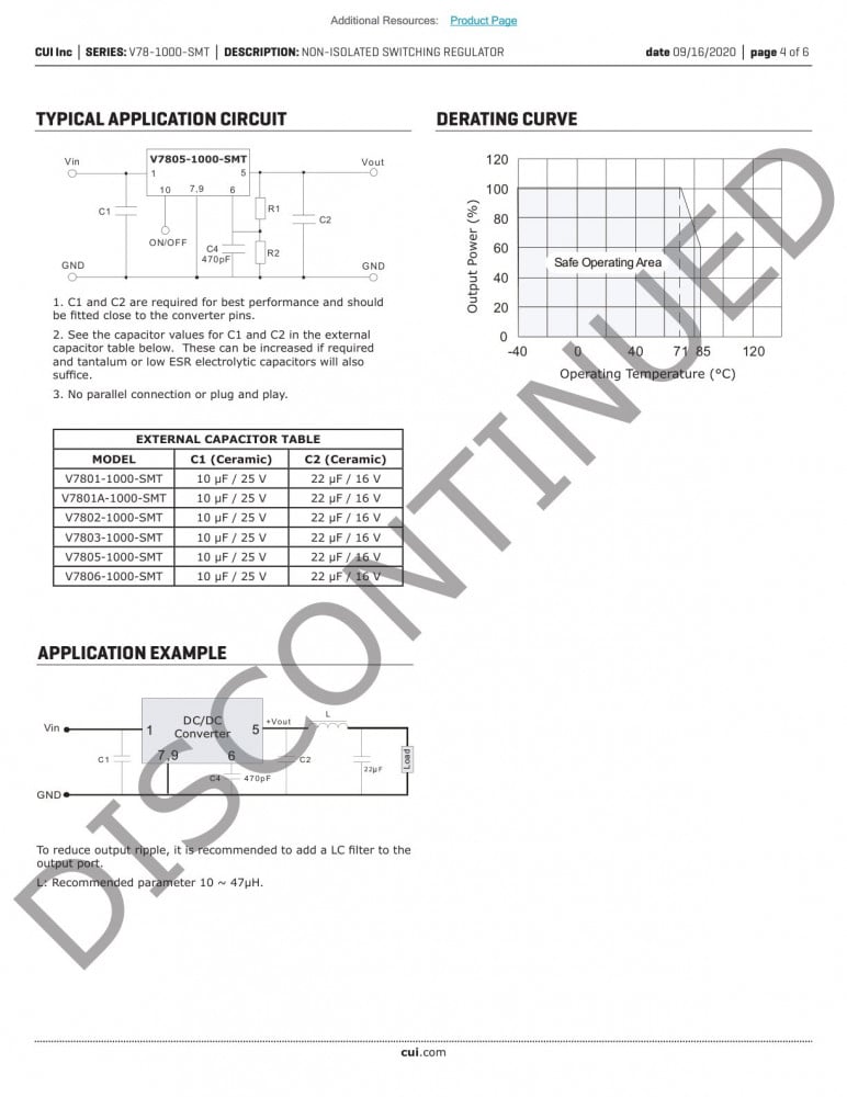 CUI V7803-1000-SMT-TR datasheet page 4