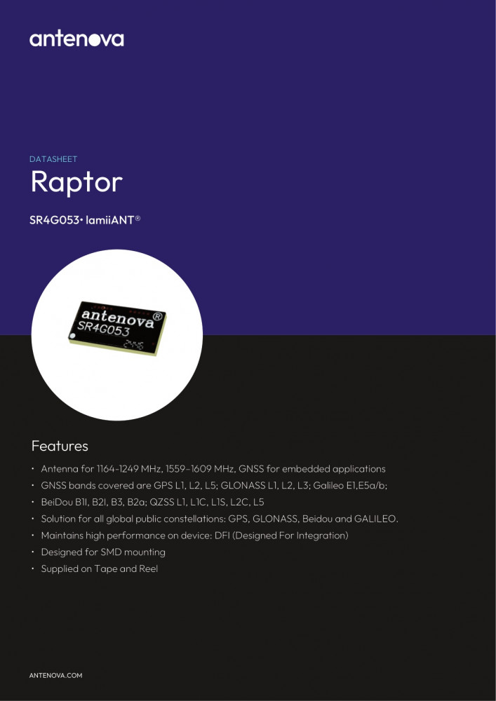 Raptor SR4G053 datasheet page 1