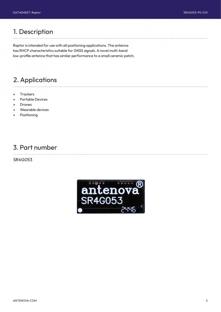 Raptor SR4G053 datasheet page 2