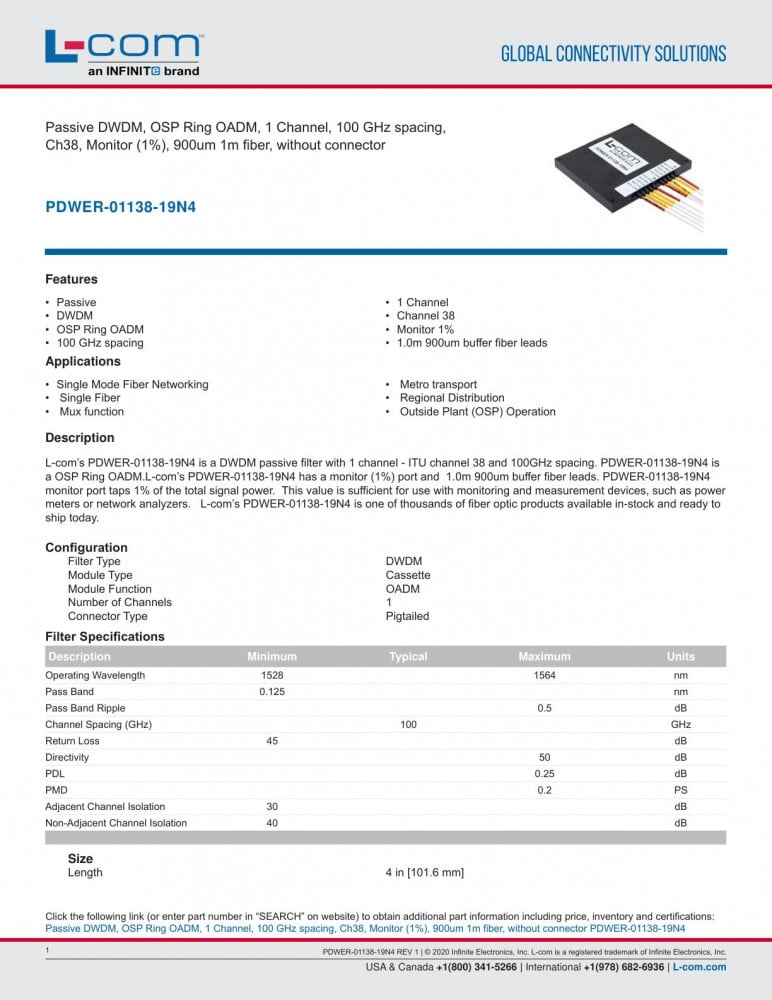 PDWER-01138-19N4 technical document page 1