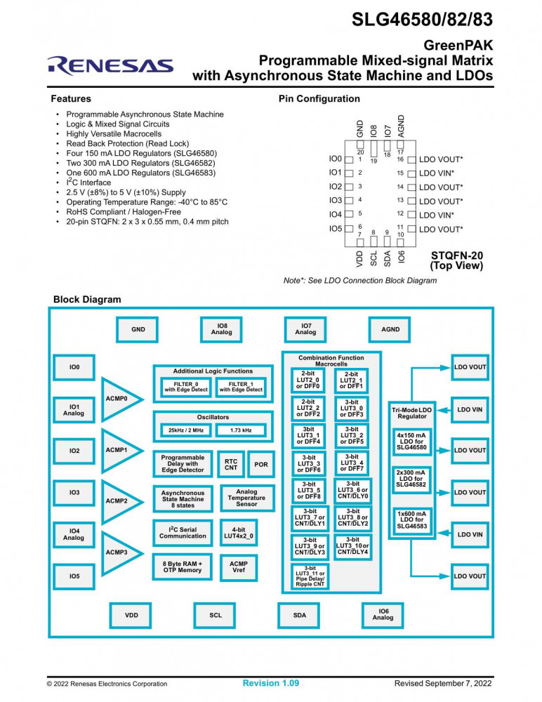 SLG46582V-DIP technical document page 1