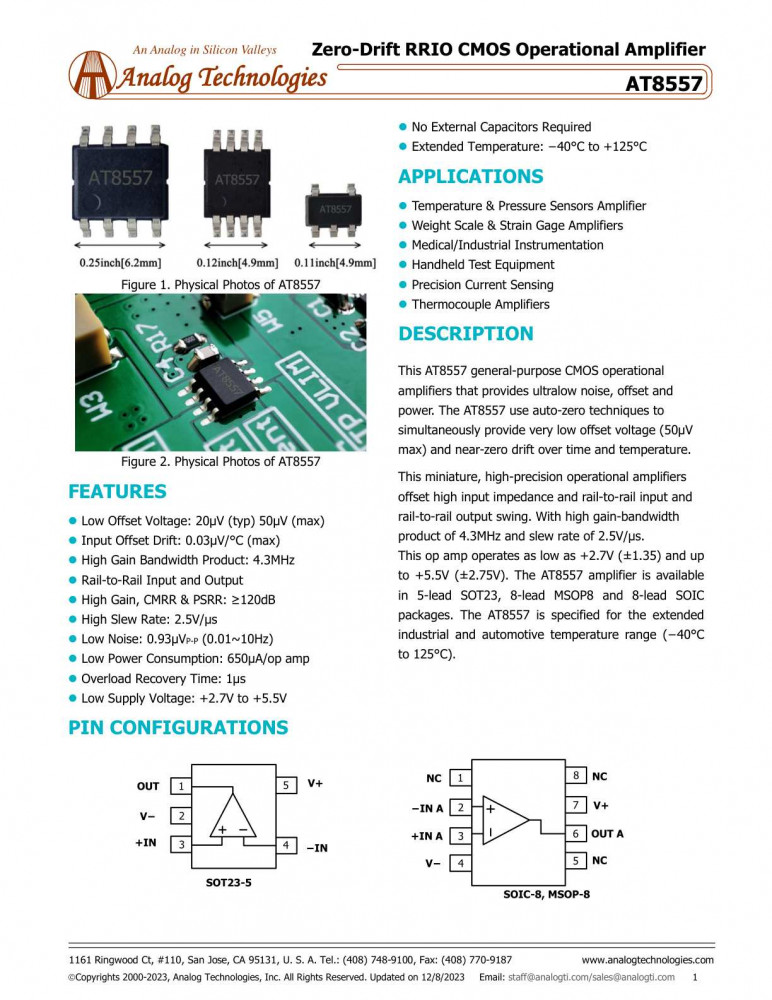 AT8557 datasheet page 1