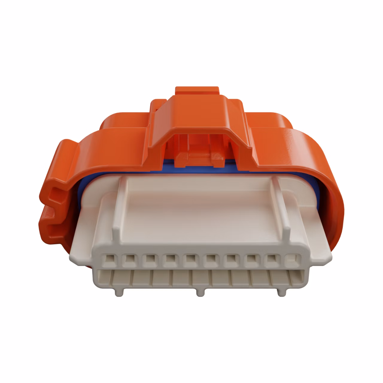 Squba Sealed Receptacle Assembly, 1.80mm Pitch, Single Row, 10 Circuits, Orange for sale
