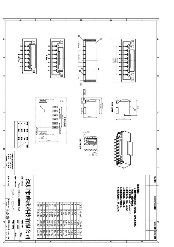 XDWF-0128-11P technical document preview