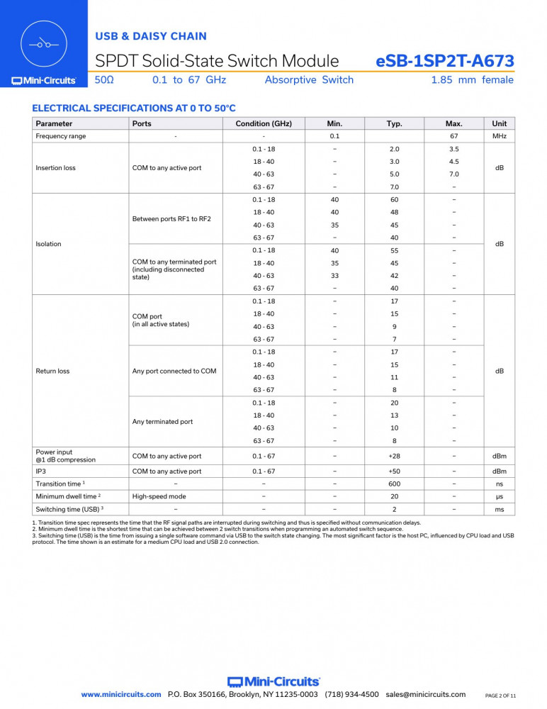ESB-1SP2T-A673 datasheet page 2