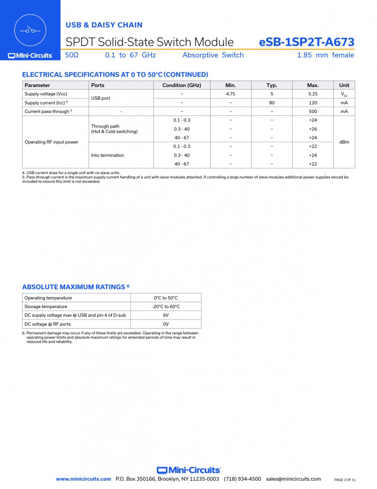 ESB-1SP2T-A673 datasheet page 3