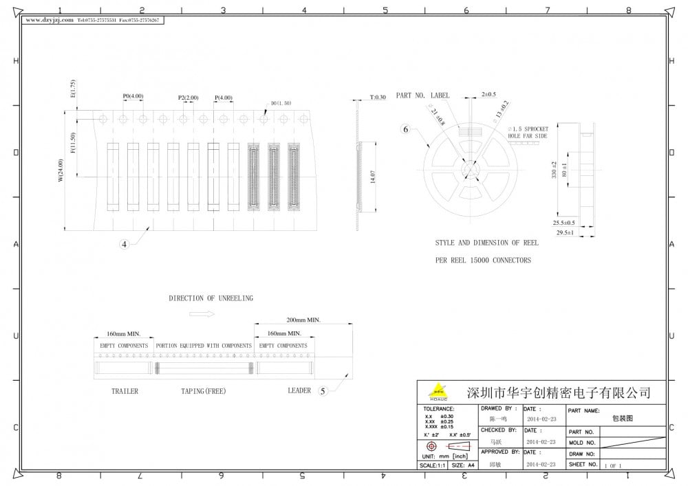 HOAUC HYCW61F-BTB2X30-055B technical drawing page 2