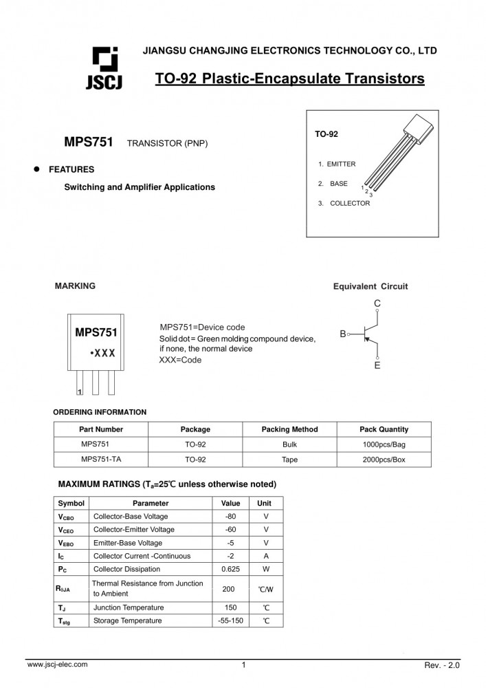 MPS751 datasheet page 1