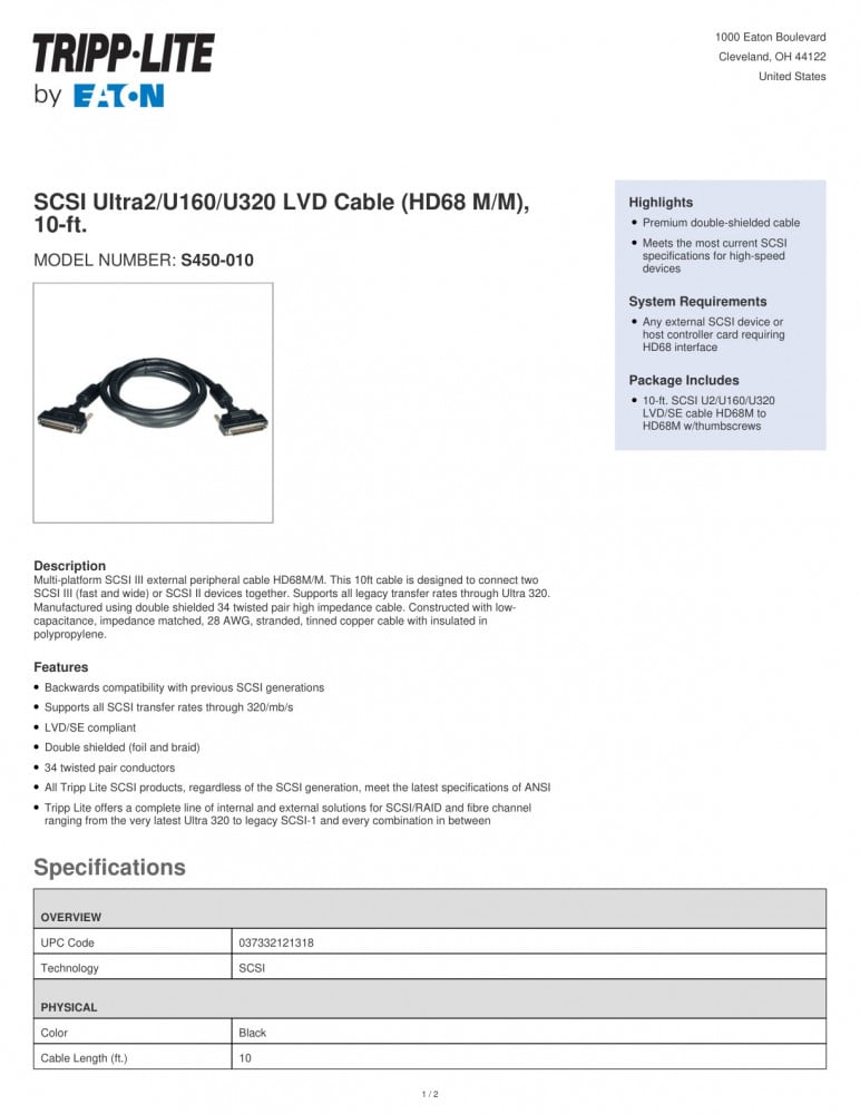S450-010 technical document page 1