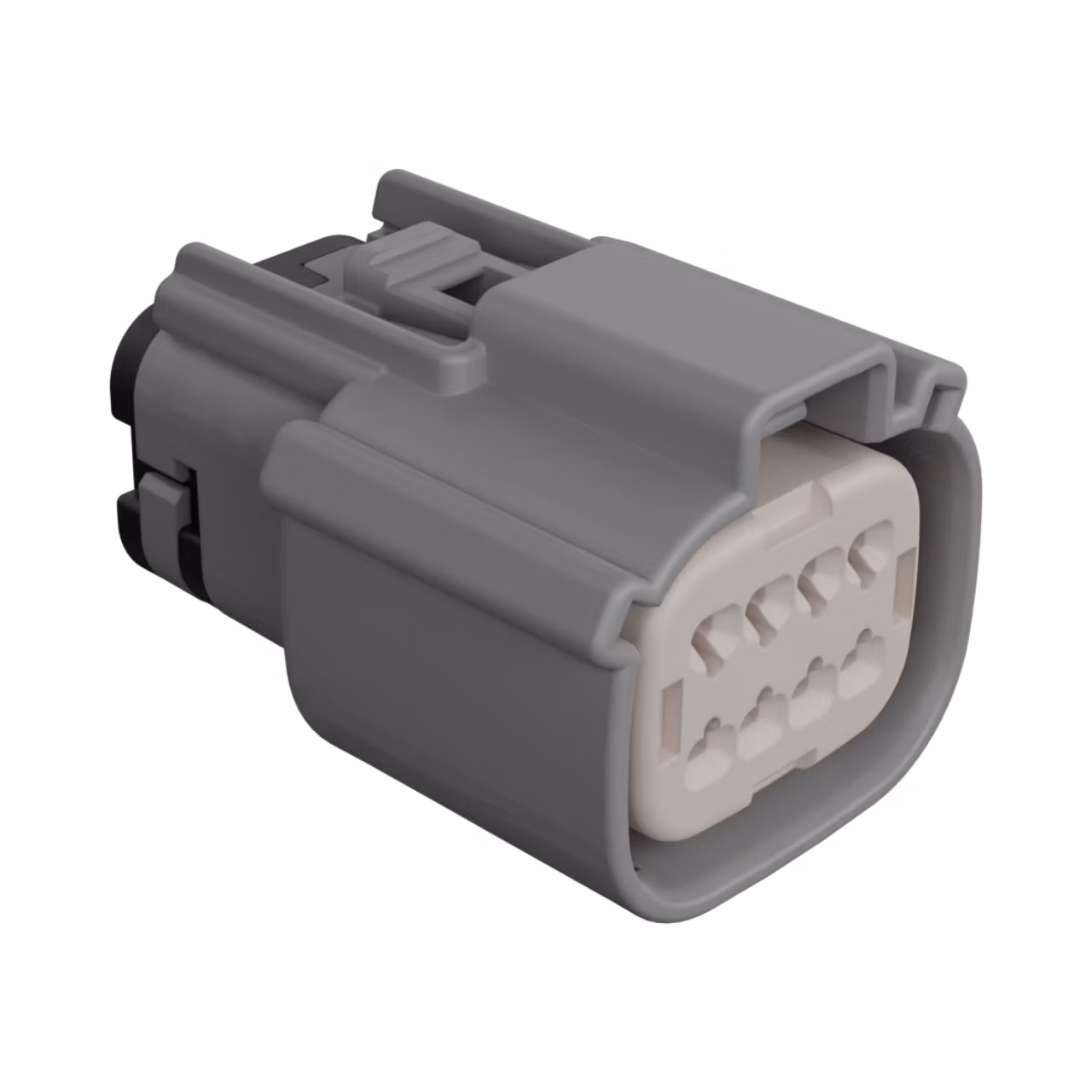 MX150 Mat-Sealed Female Connector Assembly, Dual Row, 8 Circuits, Keying Option B, without Connector Position Assurance, Light Gray for sale