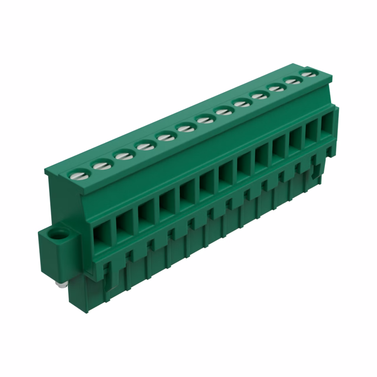 5.00mm Pitch Eurostyle Vertical Plug, with Retention Screws and Standard  Imprinting, Front Wire Entry, Green Housing, 13 Circuits for sale