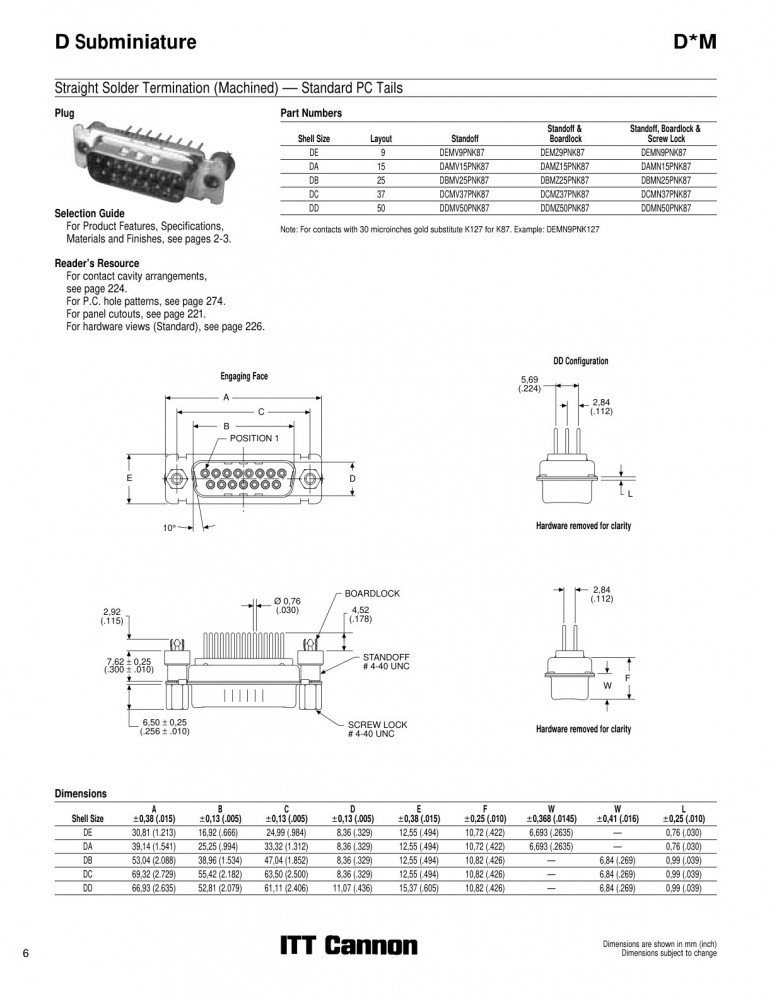 ITT CANNON D-Sub catalog page 7