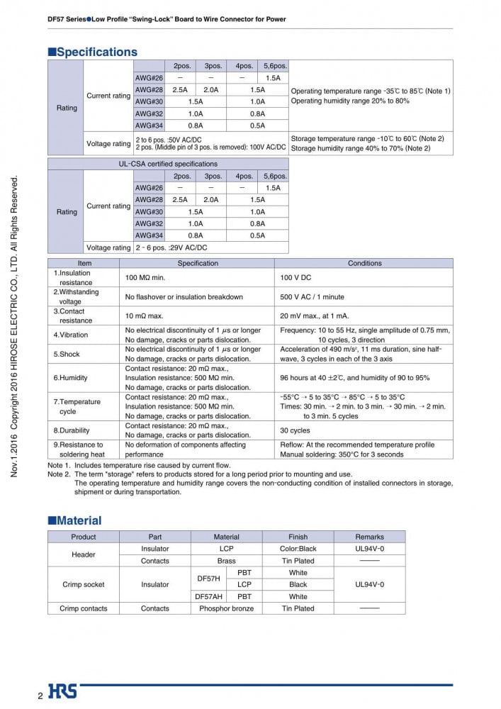 HRS DF57 datasheet page 2