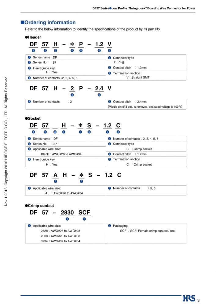 HRS DF57 datasheet page 3