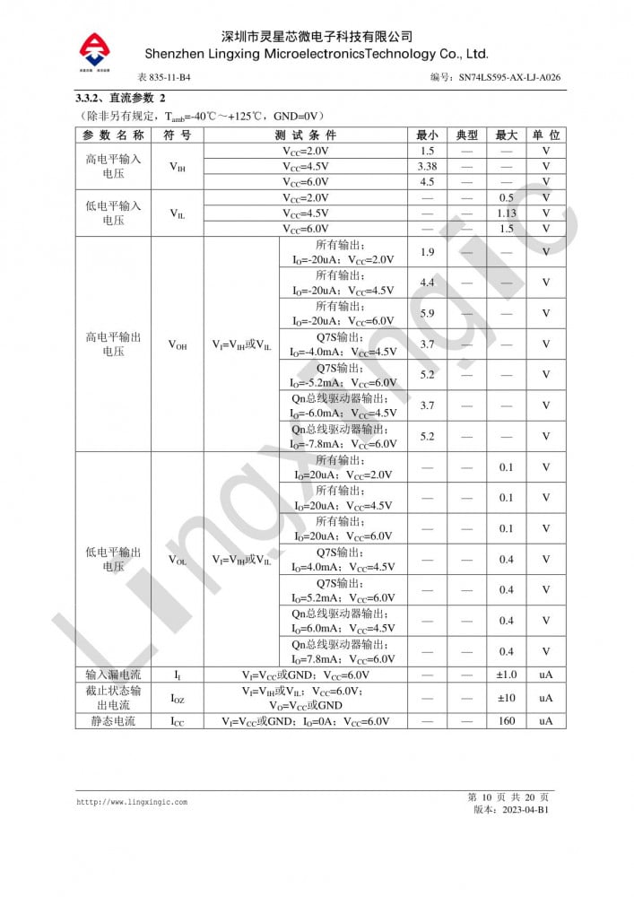 SN74LS595DR(LX) datasheet page 10