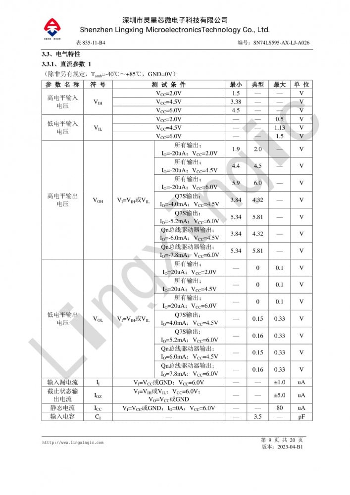 SN74LS595DR(LX) datasheet page 9