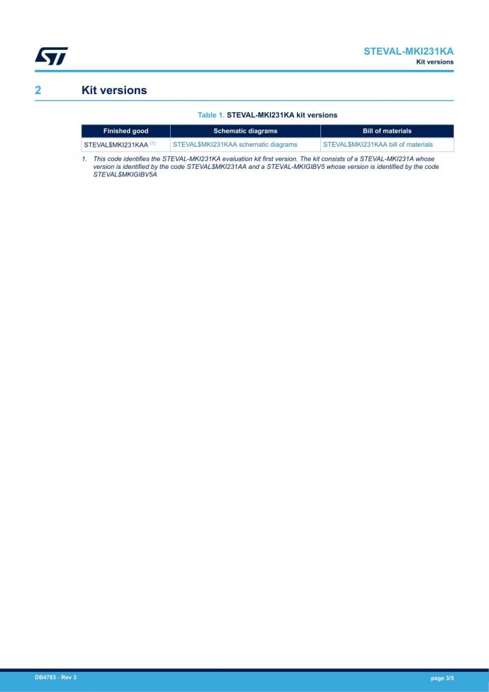 STEVAL-MKI231KA product document page 3