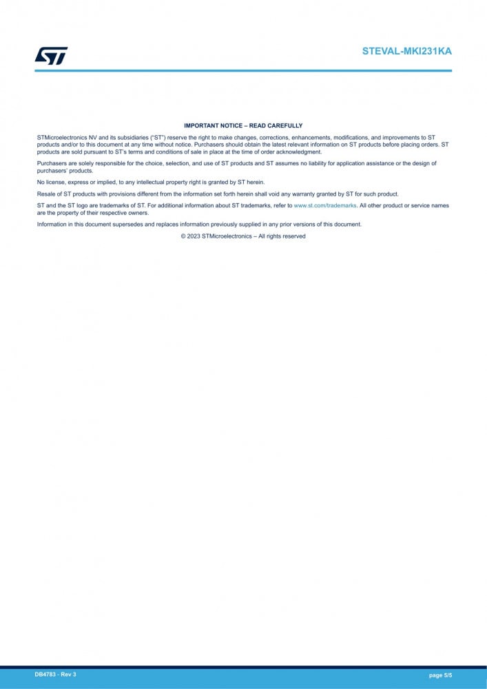 STEVAL-MKI231KA product document page 5
