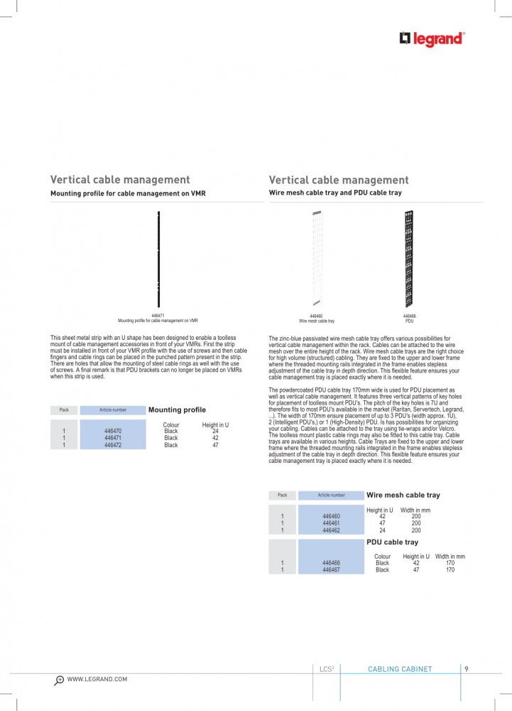 Legrand LCS3 technical document page 9