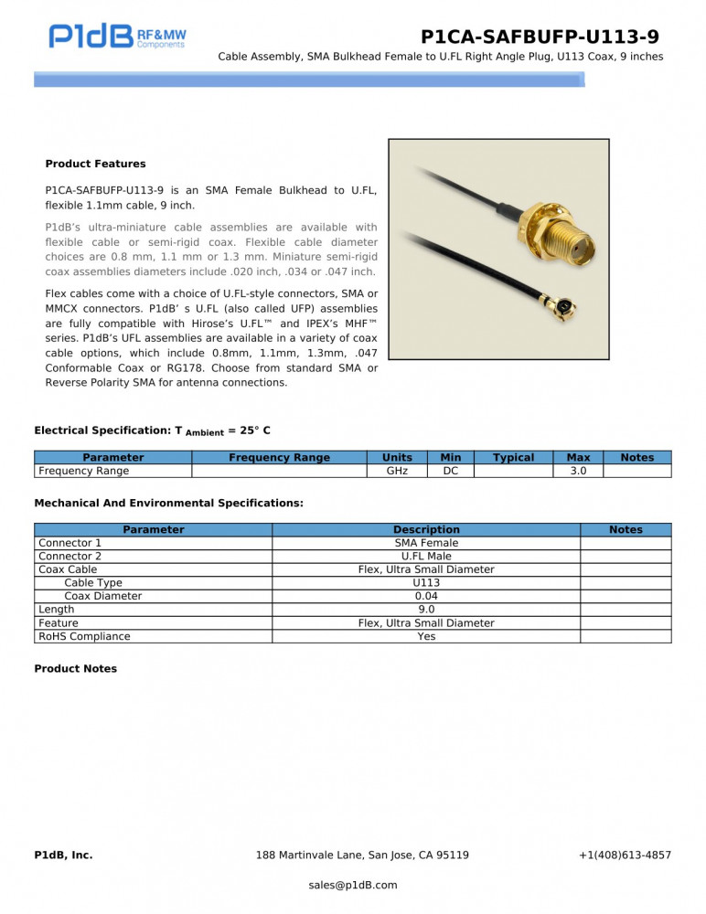 P1CA-SAFBUFP-U113-9 technical document preview