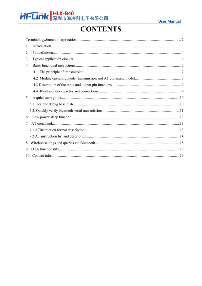 HLK-B40 manual page 2