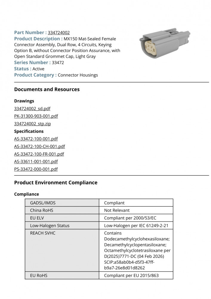 MOLEX 334724002 technical document image 1