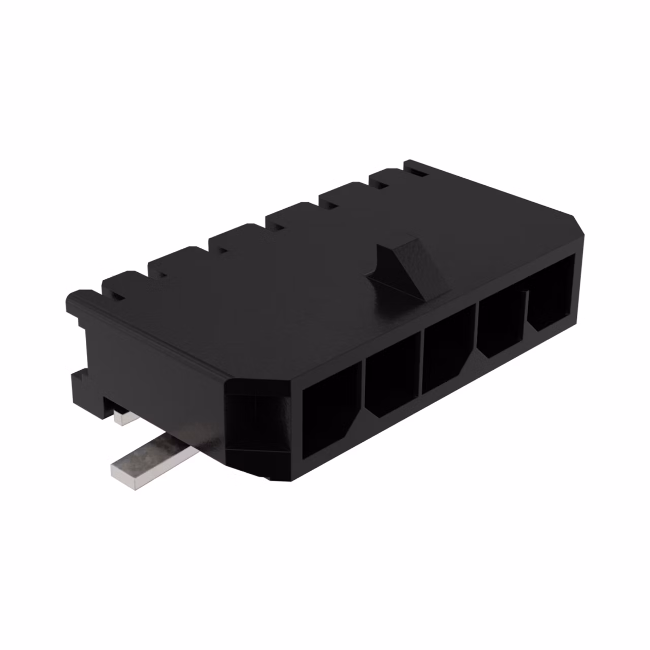 Micro-Fit+ Right-Angle Header, Surface Mount, 3.00mm Pitch, Single Row, 2 Circuits, 0.76µm Gold (Au) Plating, Glow-Wire Capable, Press Clip, Black, Tape and Reel