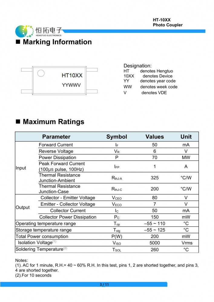 HT-1010-TP1 datasheet page 4